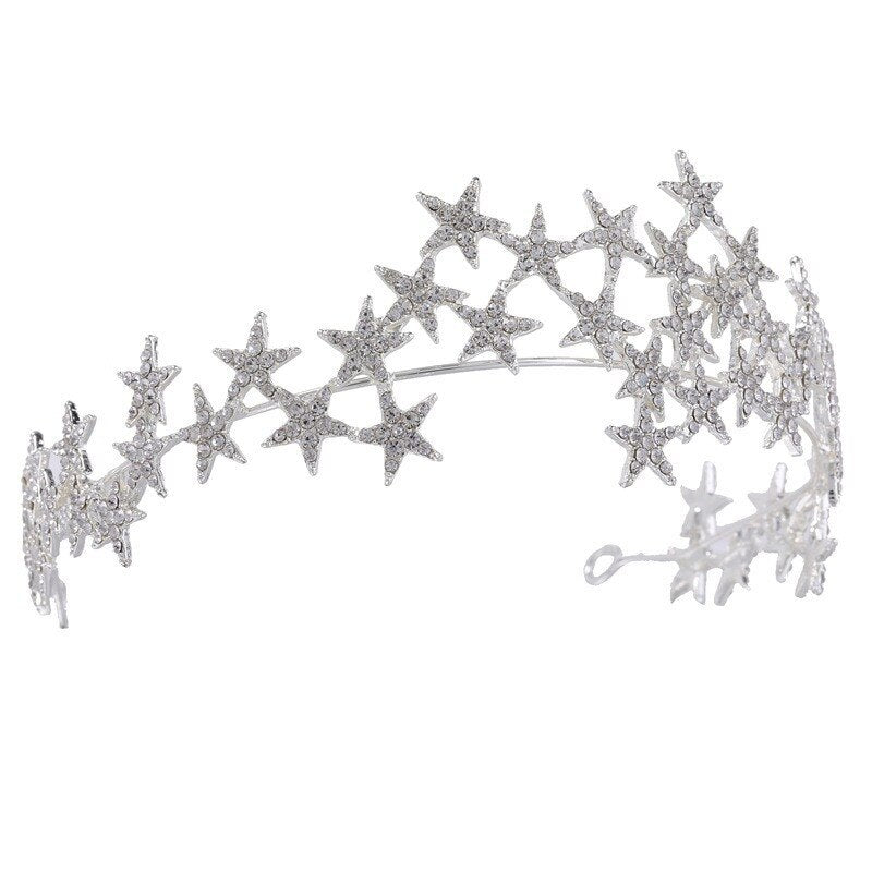 New Design Multilayer Rhinestone Star Wedding Crown